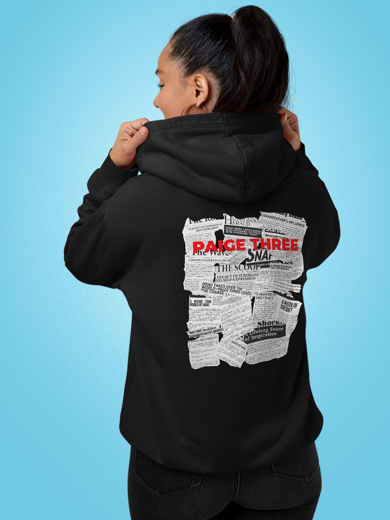 Paige Three Newspaper Hoodie | BBC RuPaul's Drag Race UK S7 | Tabloid ...